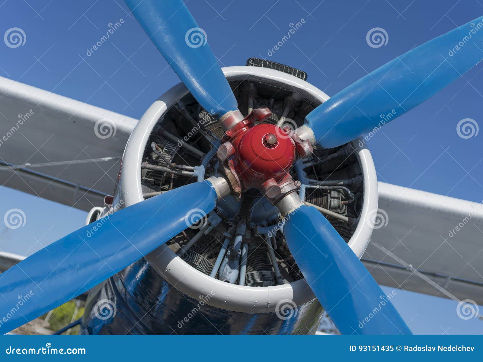 Airplane Propeller with Engine Front View Stock Image - Image of ...