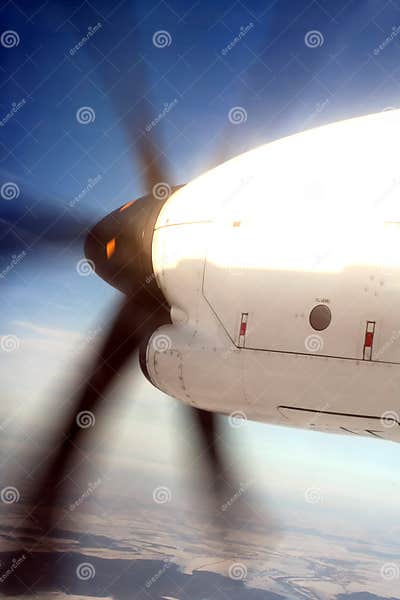 Airplane Propeller in Midair Stock Image - Image of blurred, aerial ...
