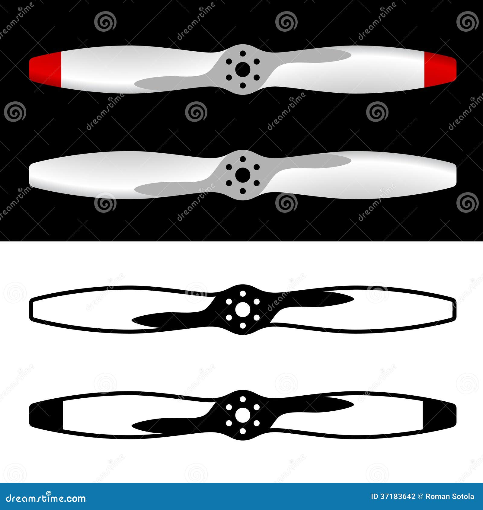 Airplane With Propellers Color Icon. Elements Of A Controlled Aircraft ... Airplane With Propellers Color Icon. Elements Of A Controlled Aircraft ...
