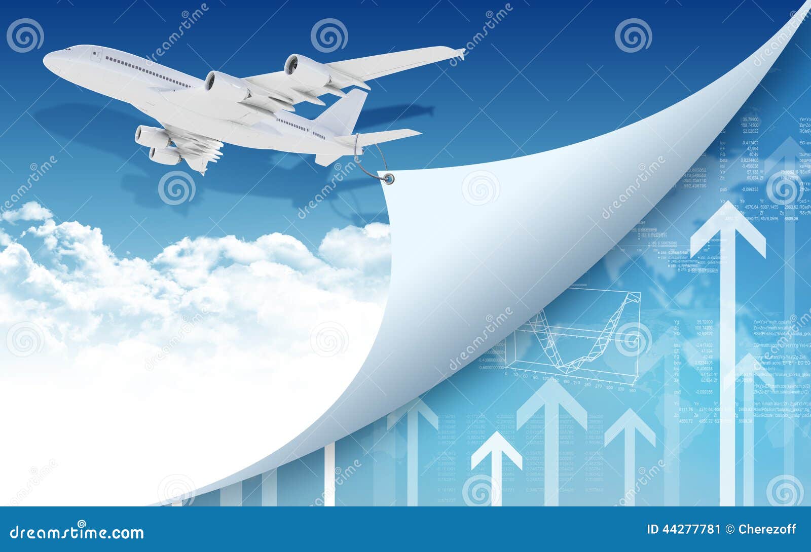 Airplane Pulls the Rope Edge of Paper Stock Image - Image of machine ...