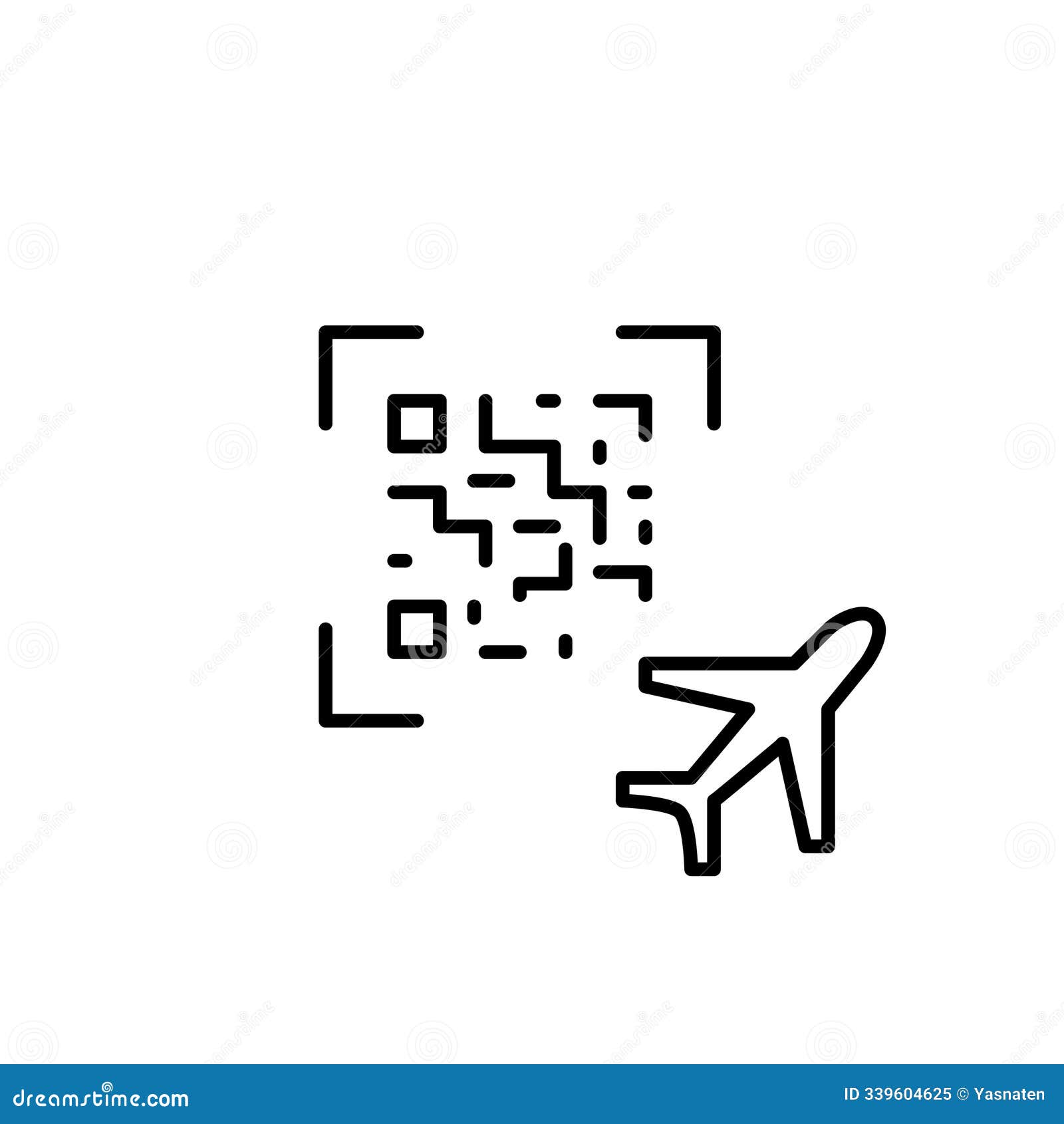 An Airplane with a QR Code, Illustrating Contactless Ticketing or Quick ...