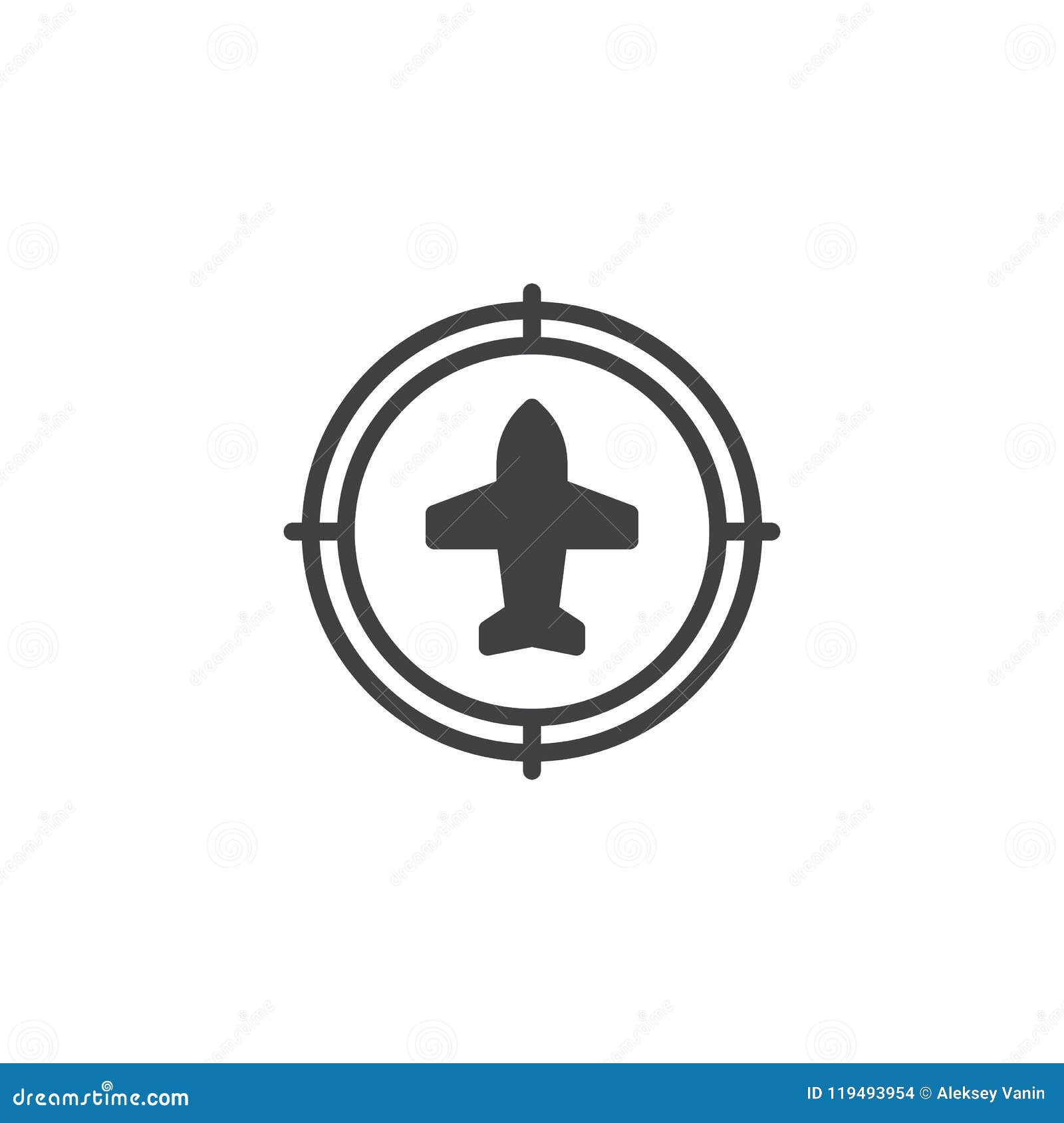 Airplane radar vector icon stock vector. Illustration of sonar - 119493954