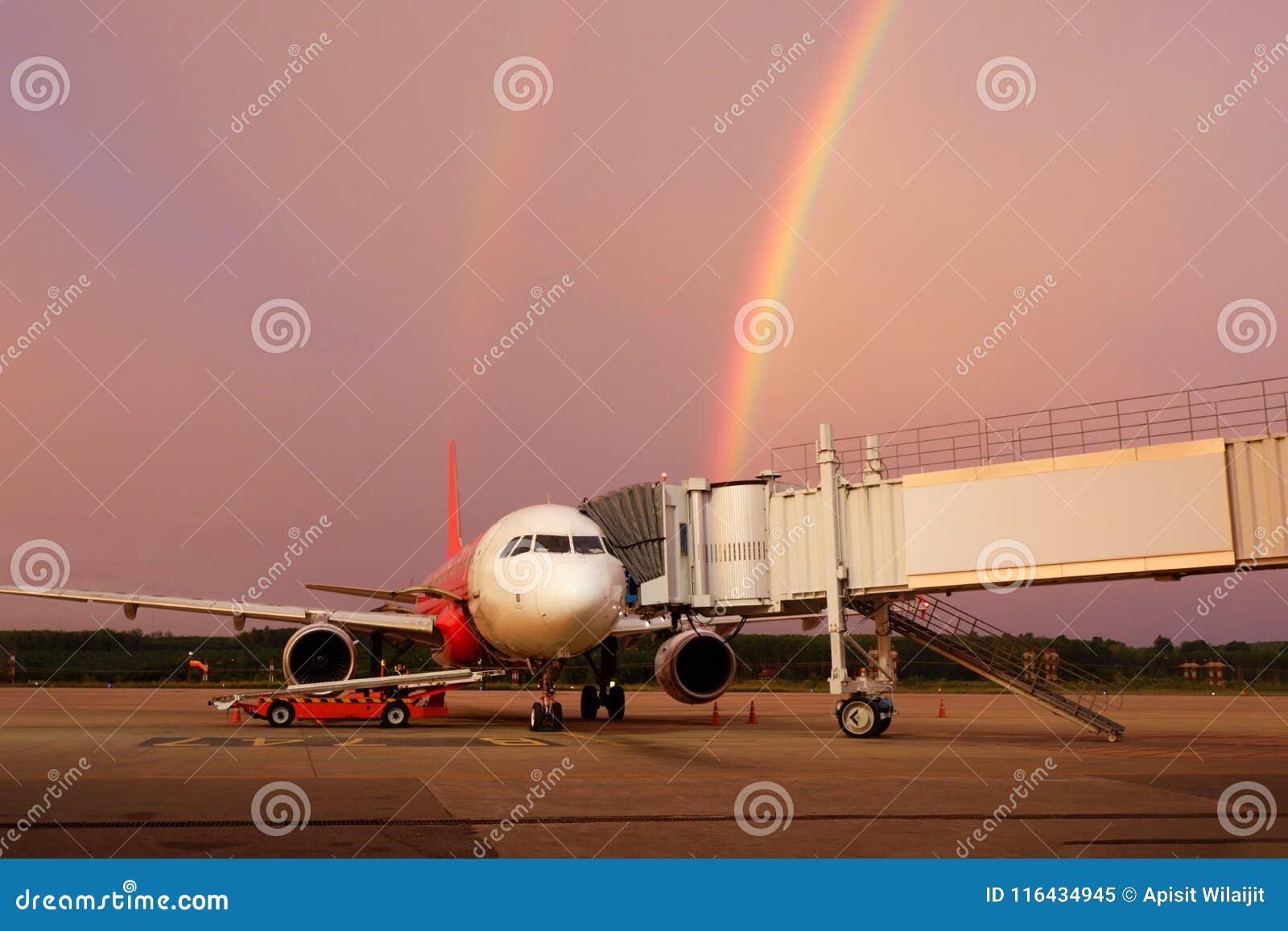 Airplane Rainbow Stock Photos - Royalty Free Images