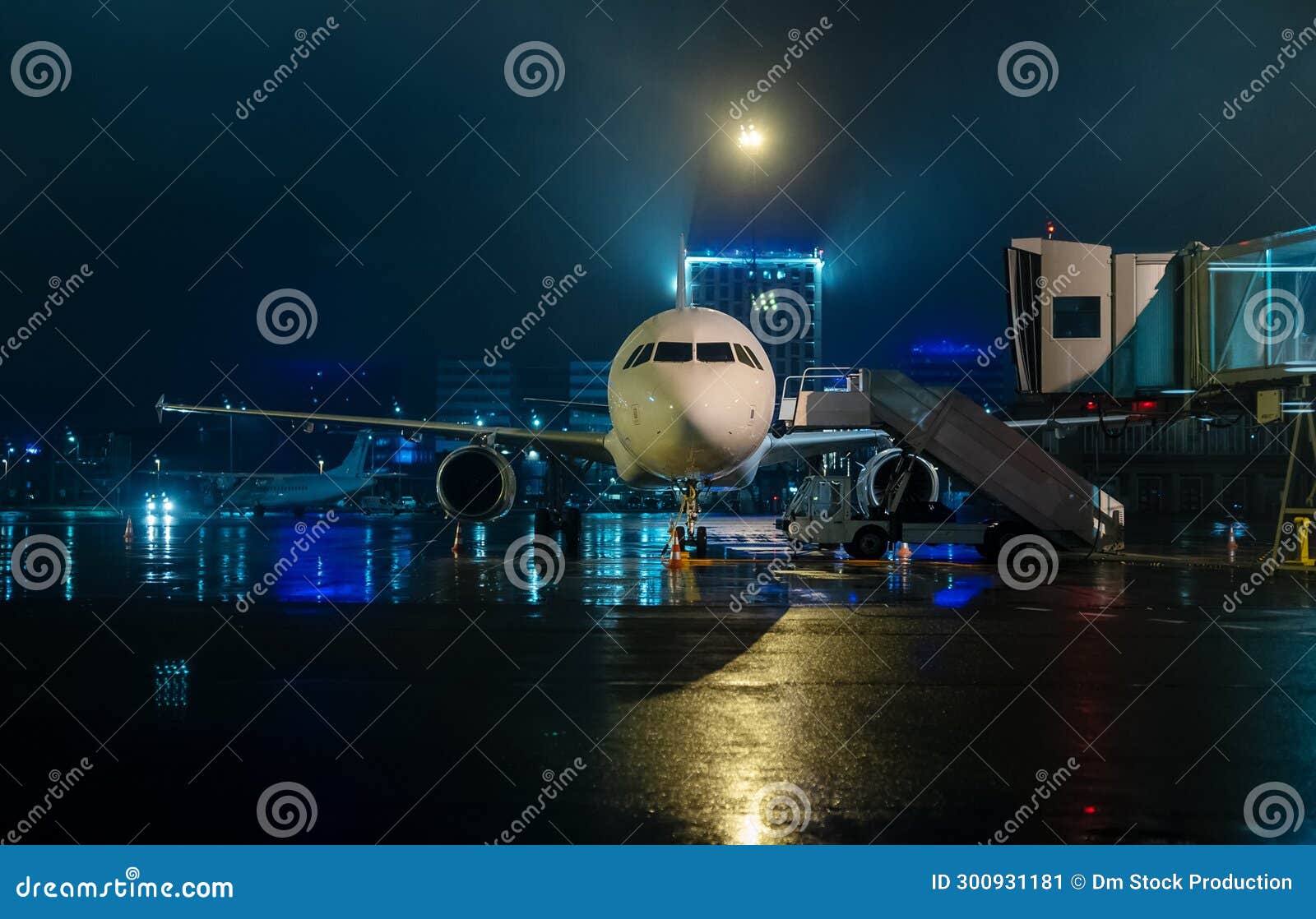 Airplane with a ramp stock image. Image of aviation - 300931181