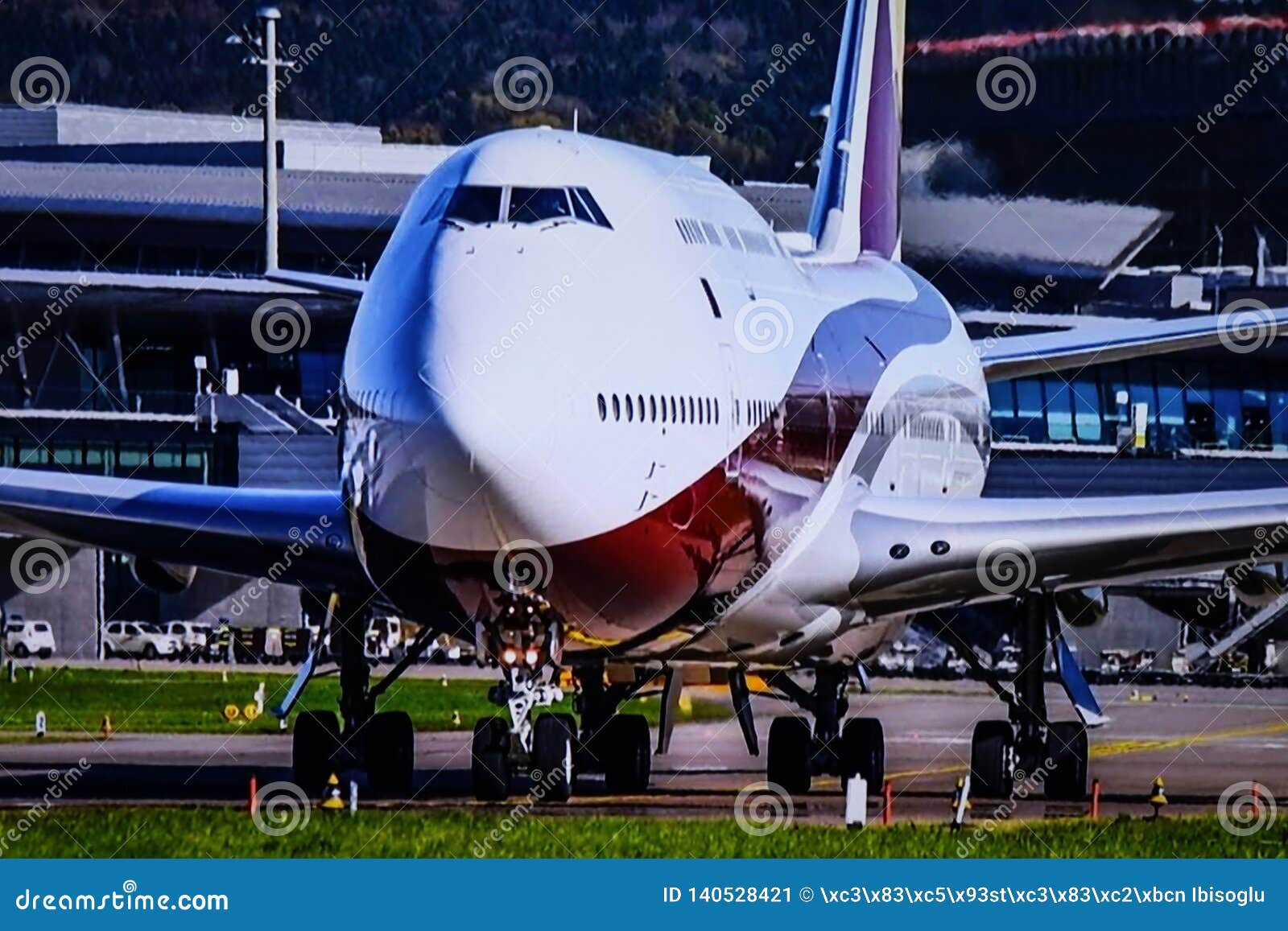 Airplane Ready To Take Off from Runway. Stock Image - Image of ...