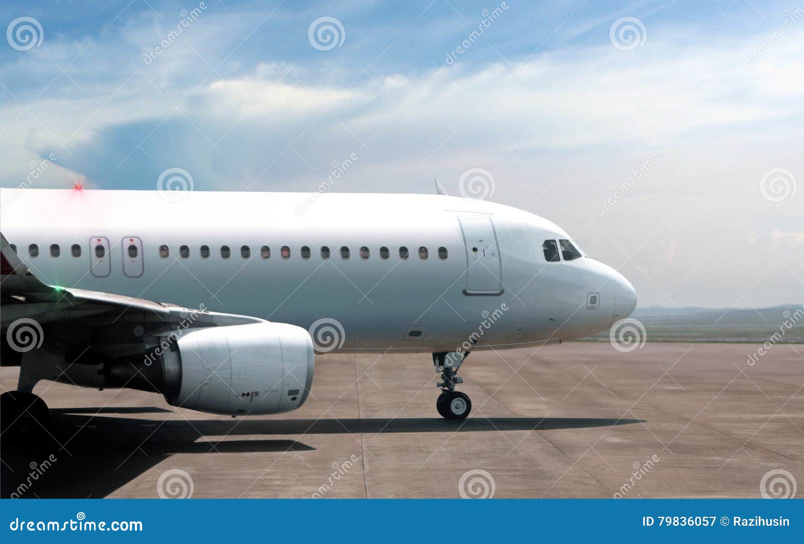 Airplane Ready To Take Off from Side View Stock Image - Image of wheel ...