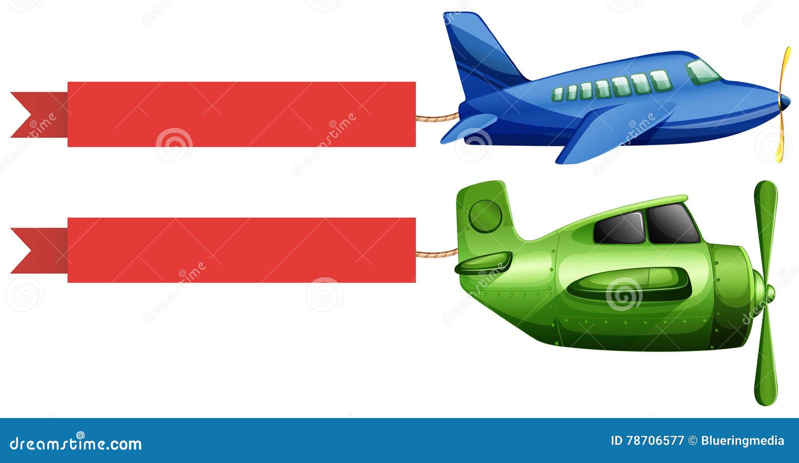Airplane and Red Advertising Ribbon Stock Vector - Illustration of ...