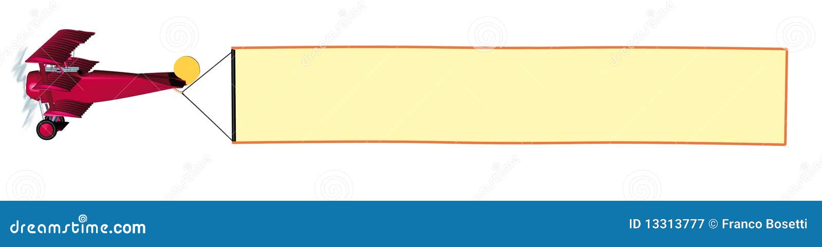 Airplane Red with Banner stock illustration. Illustration of travel ...