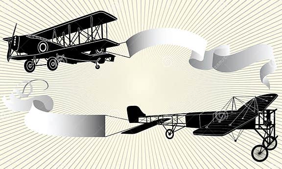 Airplane with ribbon stock vector. Illustration of message - 4403033