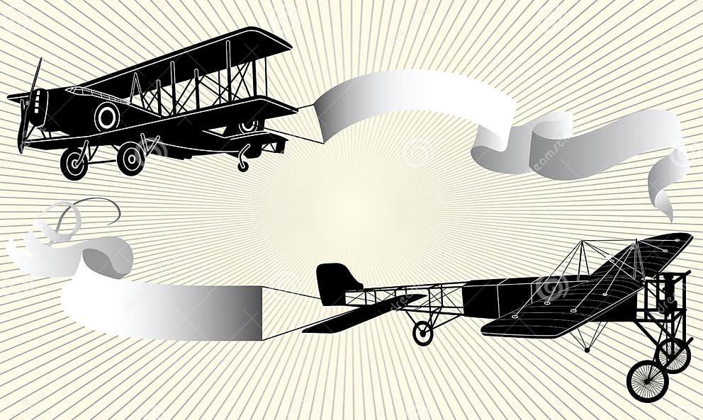 Airplane with ribbon stock vector. Illustration of message - 4403033