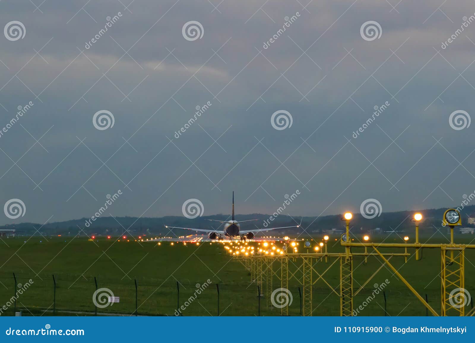 Airplane Rides on the Runway Stock Photo - Image of blue, plane: 110915900