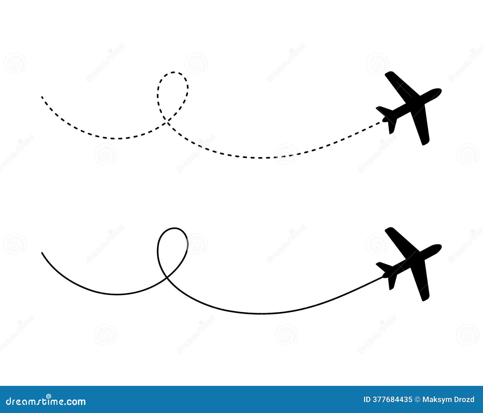 Airplane Route In Dotted Line Shape Cartoon Vector | CartoonDealer.com ...