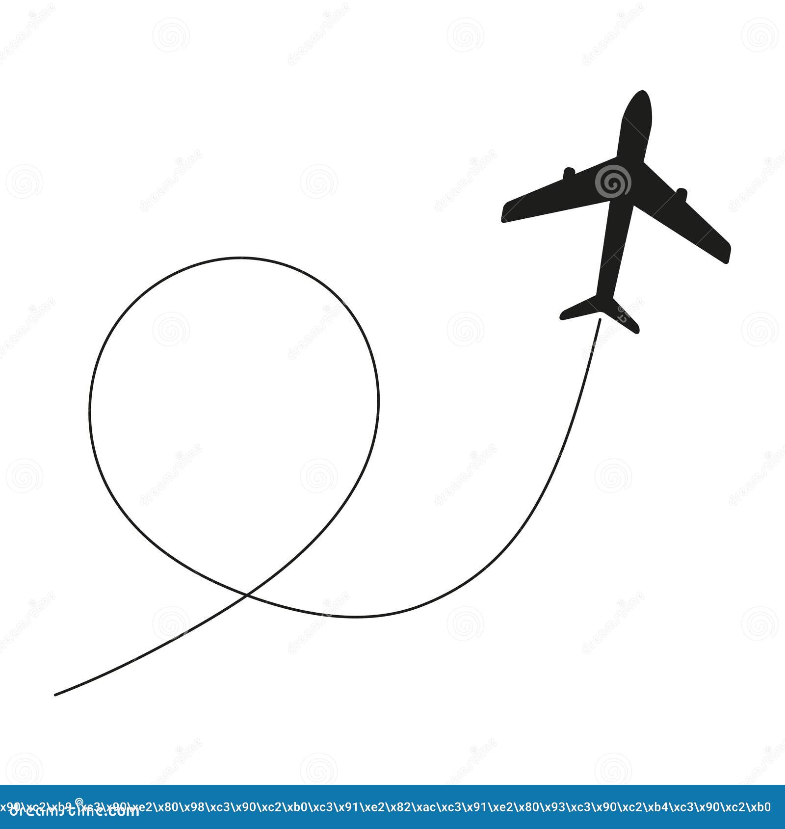 Airplane Route in Line Path Stock Illustration - Illustration of ...