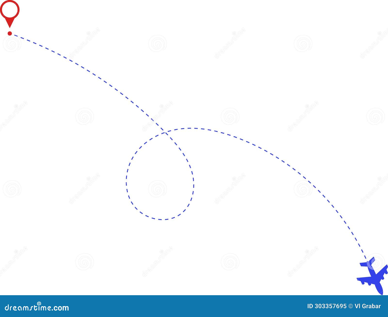 Airplane Route. Route Icon - Two Points with Dotted Path and Location ...