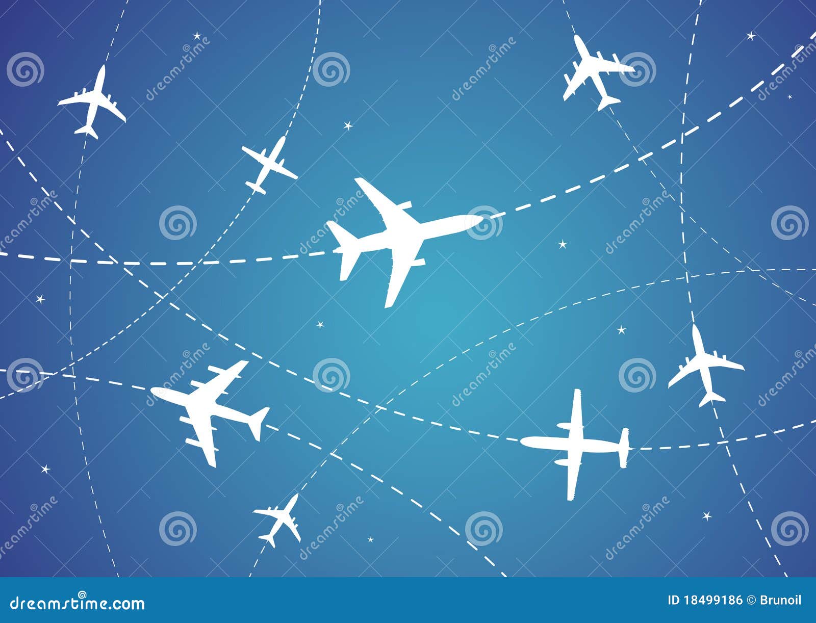Airplane Routes Way Path Tracks Vector Set. | CartoonDealer.com #132695233