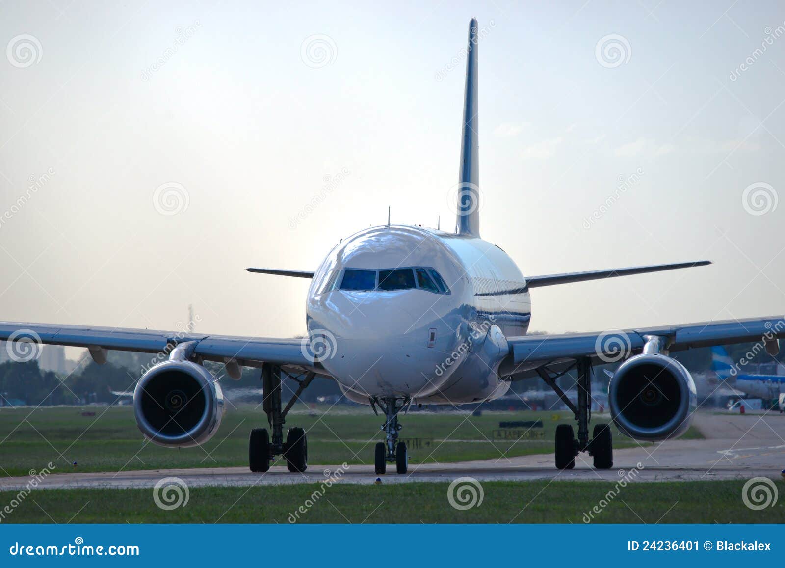 Airplane On The Runway Stock Image - Image: 24236401