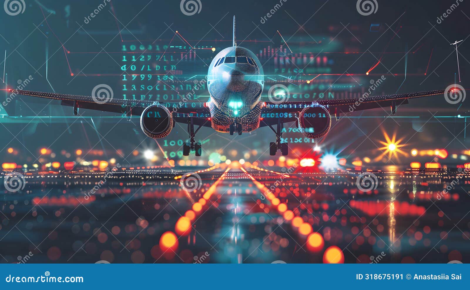 An airplane on the runway stock image. Image of industry - 318675191