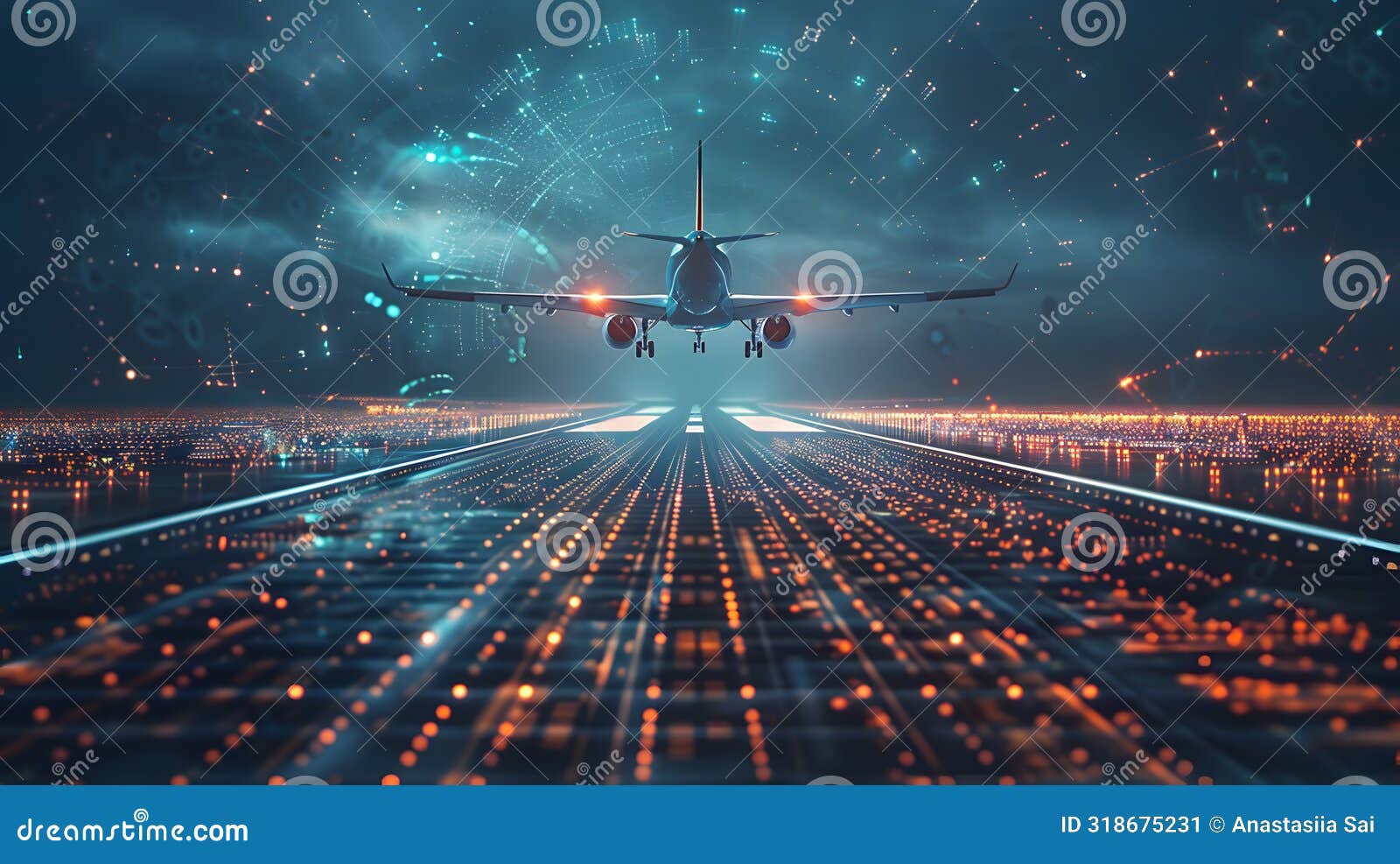 An airplane on the runway stock image. Image of transport - 318675231