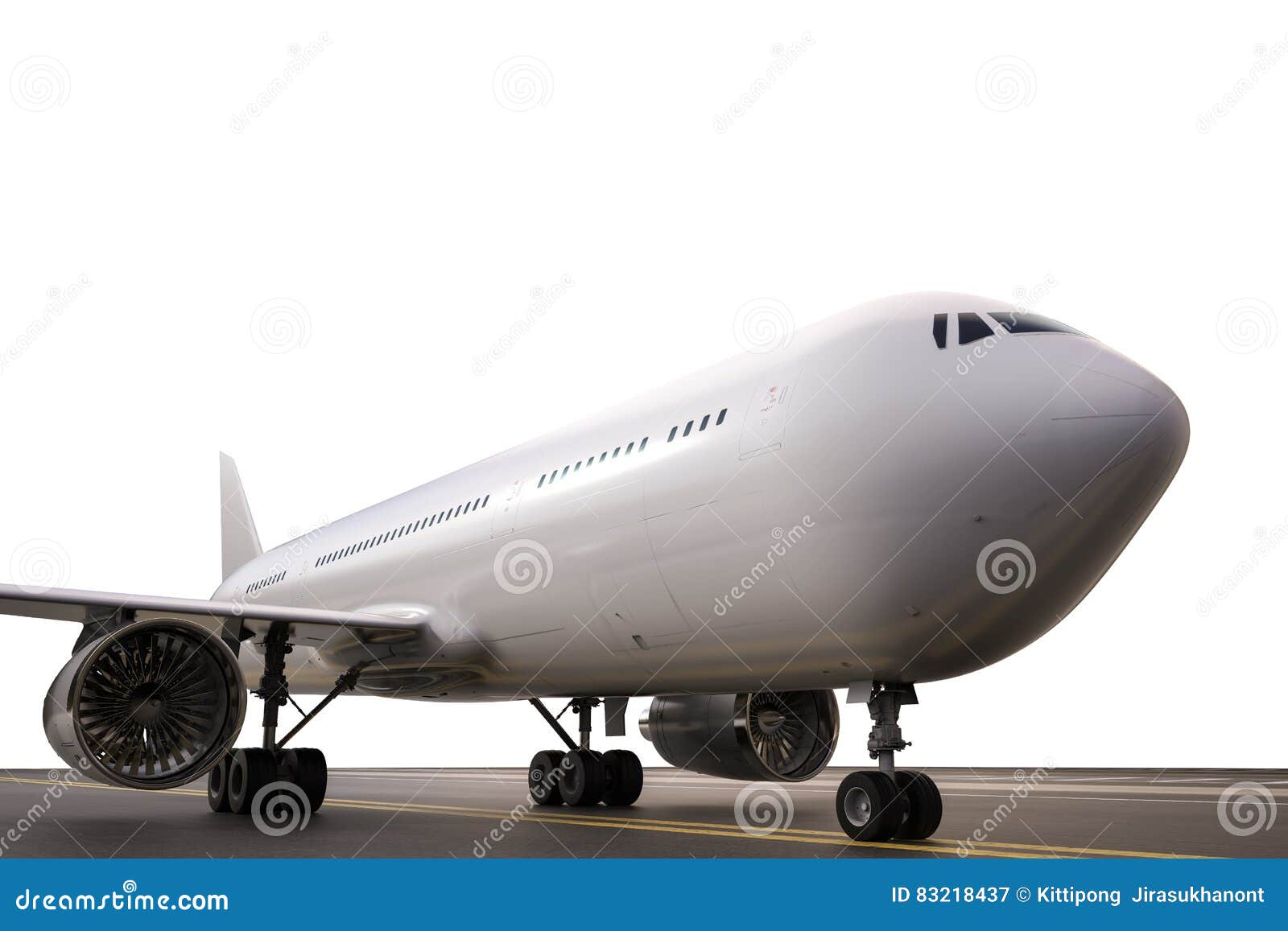 Airplane on runway stock illustration. Illustration of airship - 83218437