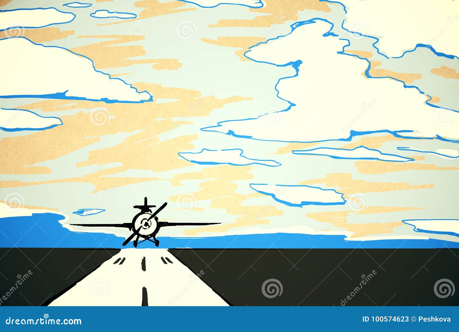 Airplane On Runway Royalty-Free Stock Image | CartoonDealer.com #83131756