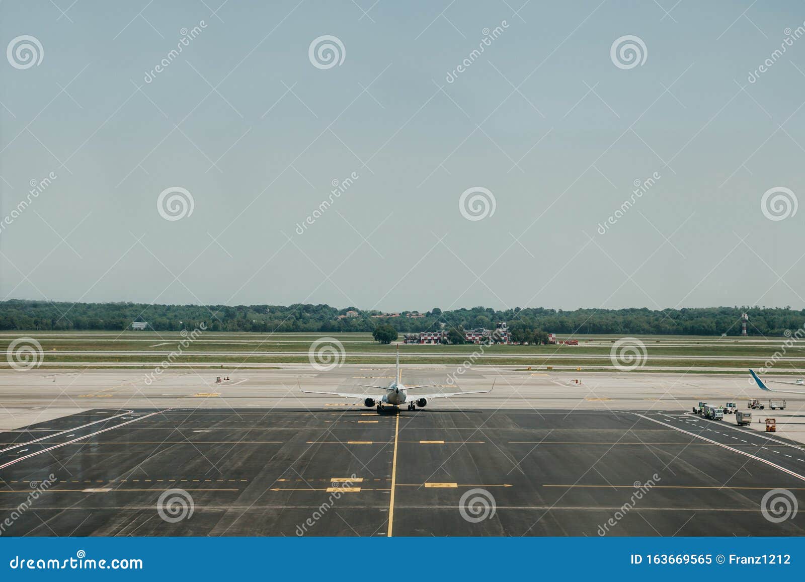 Airplane on the runway stock image. Image of italy, passenger - 163669565