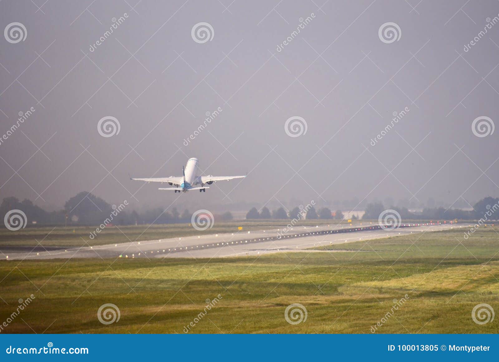 Airplane on the Runway. Landing - Take Off at the Airport Stock Image ...