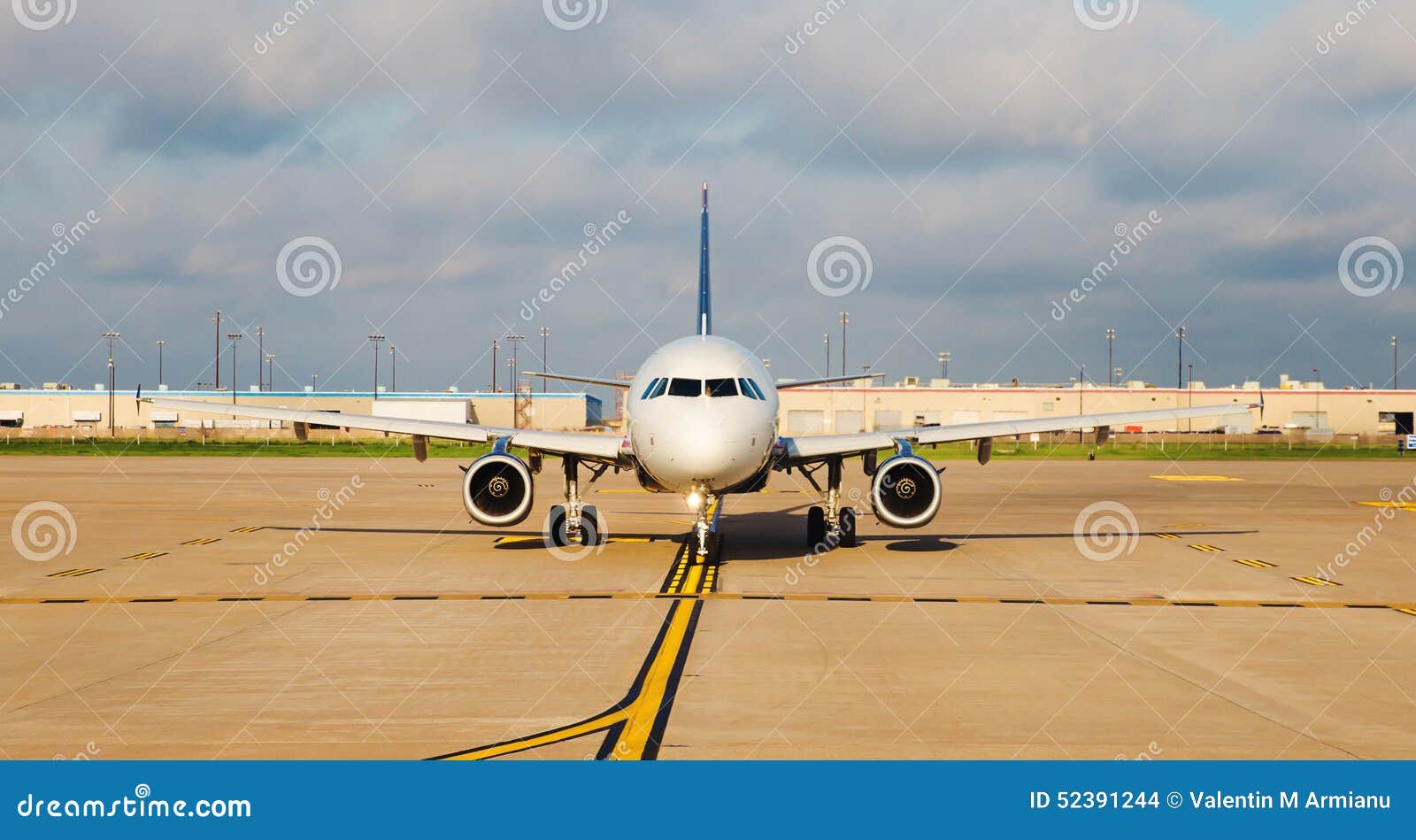 Airplane on the runway stock photo. Image of motor, modern - 52391244
