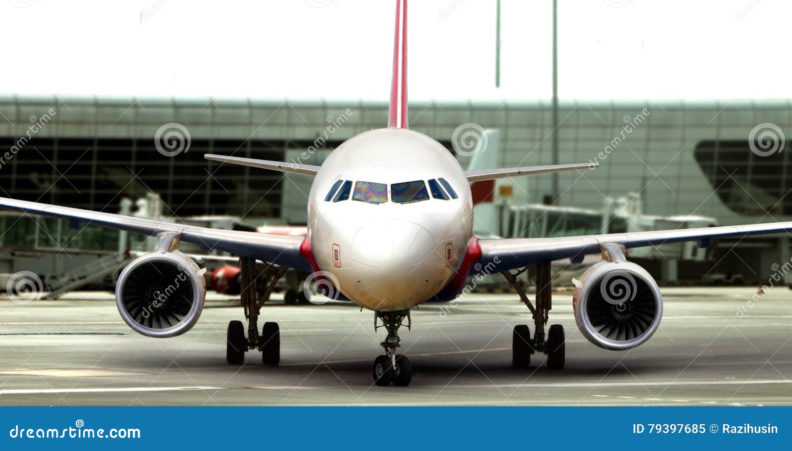 Airplane on Runway Preparing To Take Off Stock Image - Image of ...