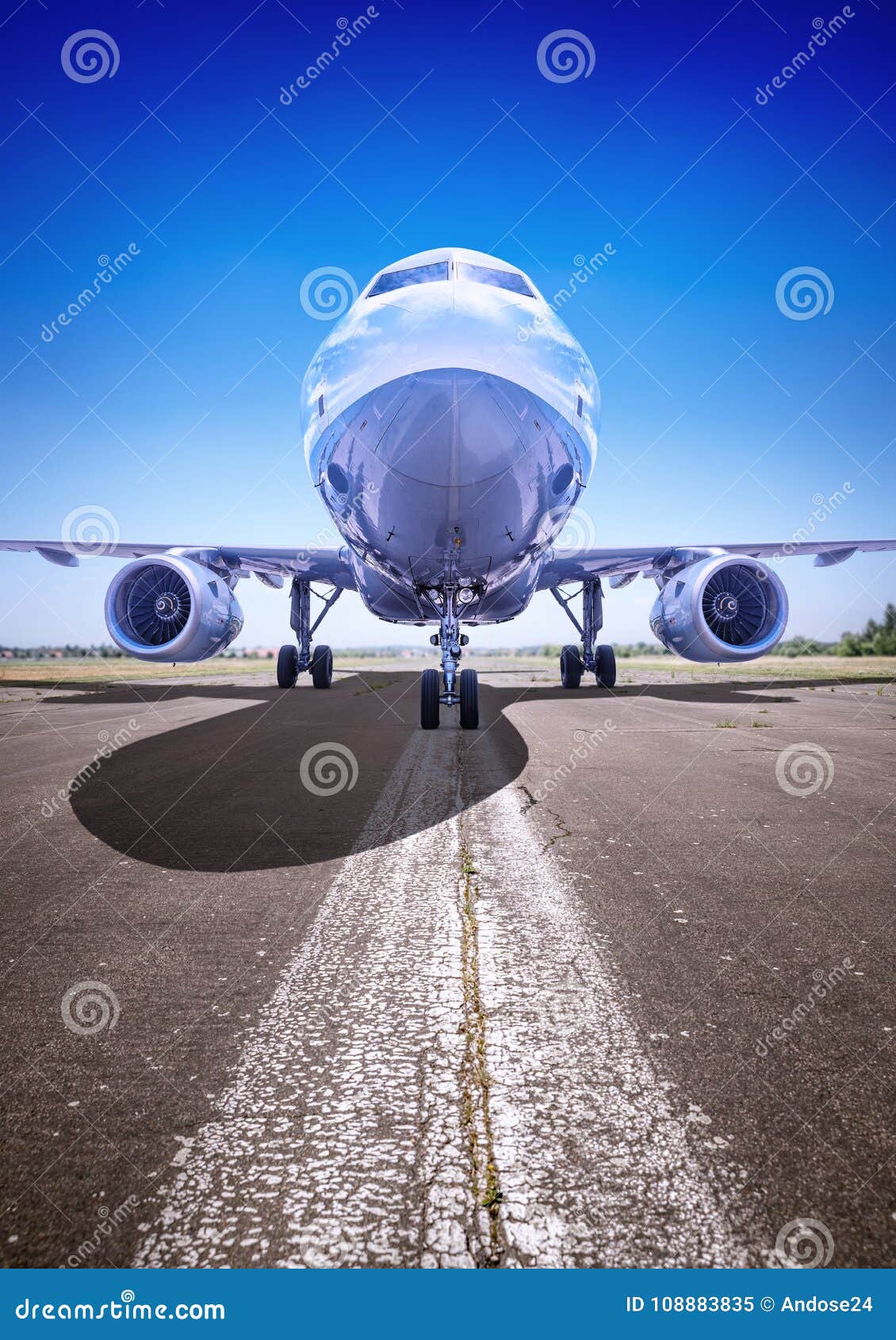 Airplane on a runway stock image. Image of vacation - 108883835