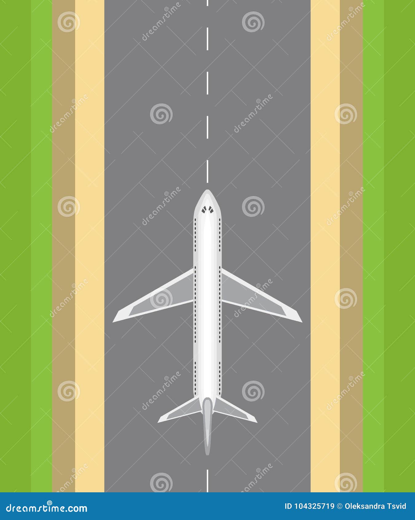 Airplane on the Runway Top View Stock Vector - Illustration of airplane ...