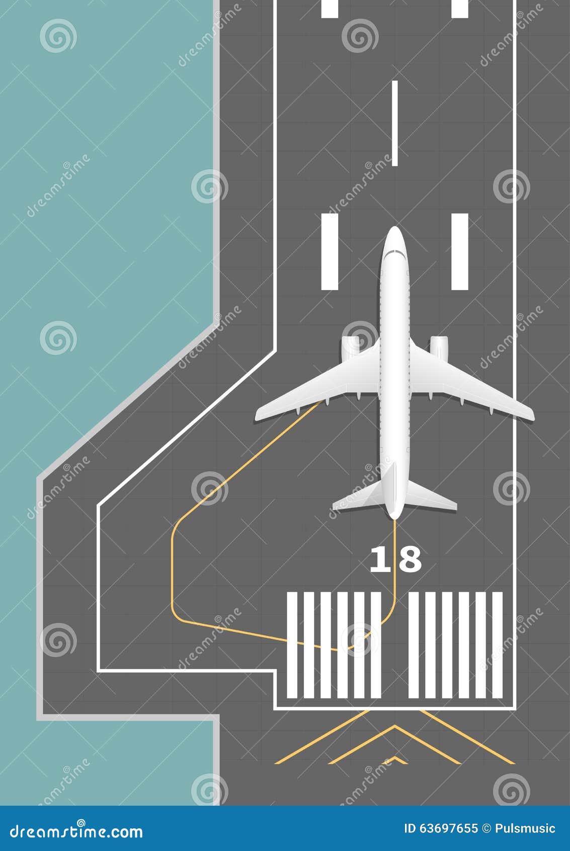 Airplane on the Runway stock vector. Illustration of infrastructure ...