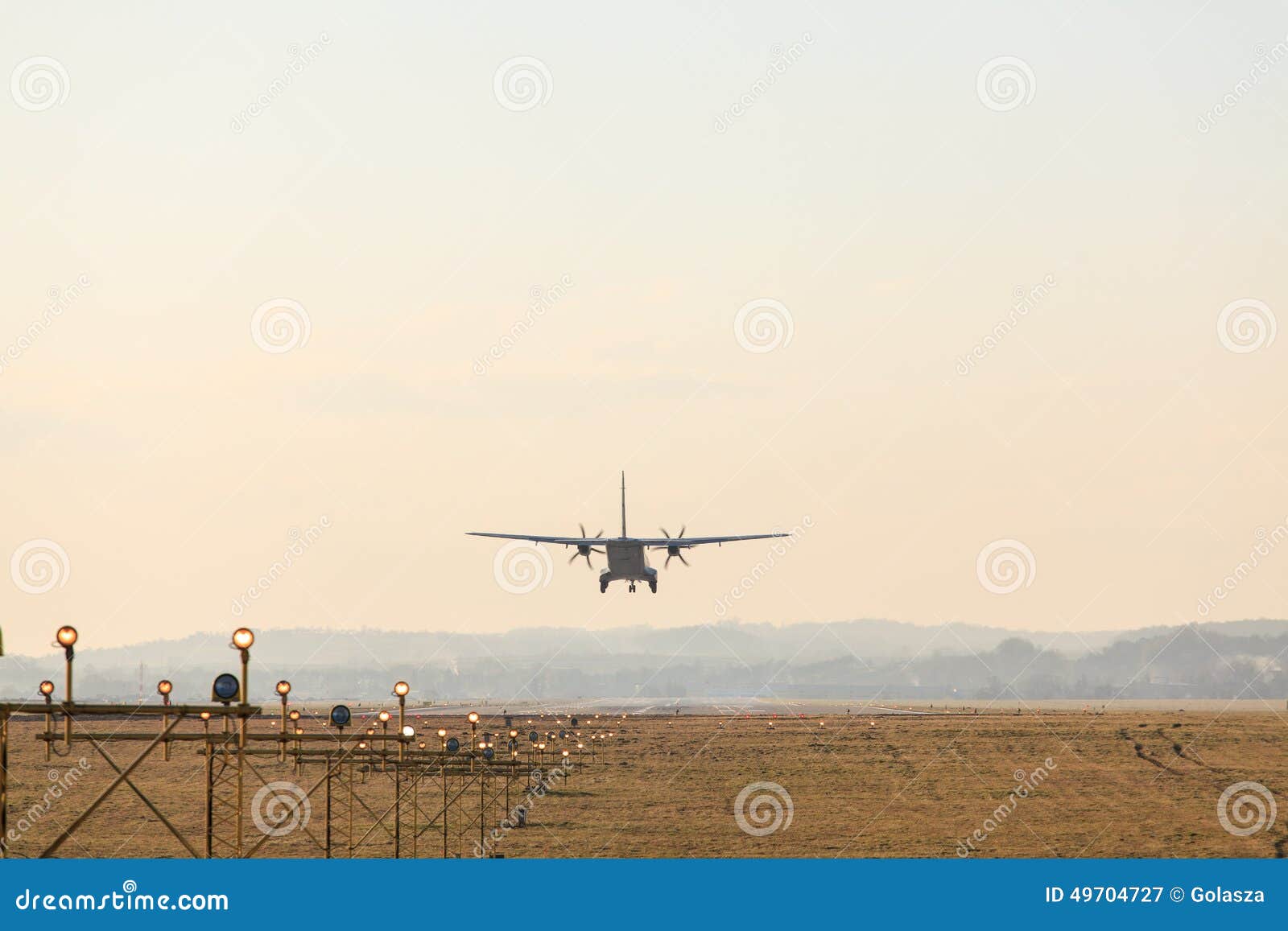 Airplane s landing stock image. Image of space, technology - 49704727