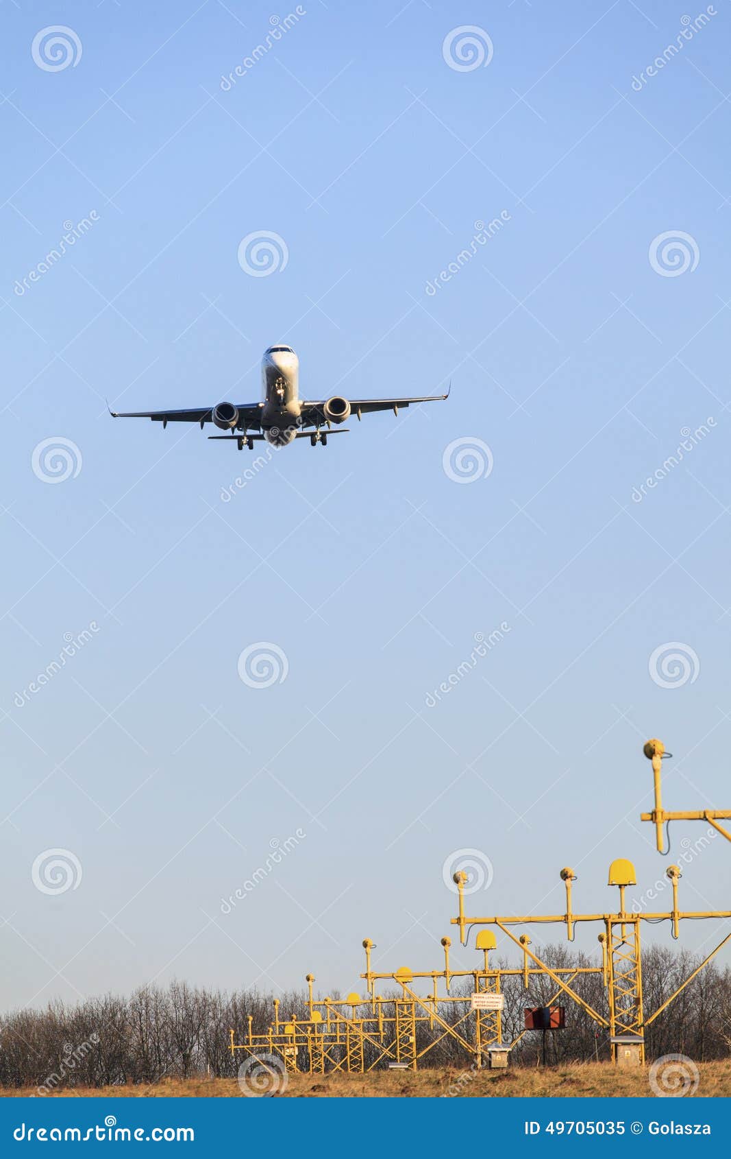 Airplane s landing stock image. Image of light, navigation - 49705035