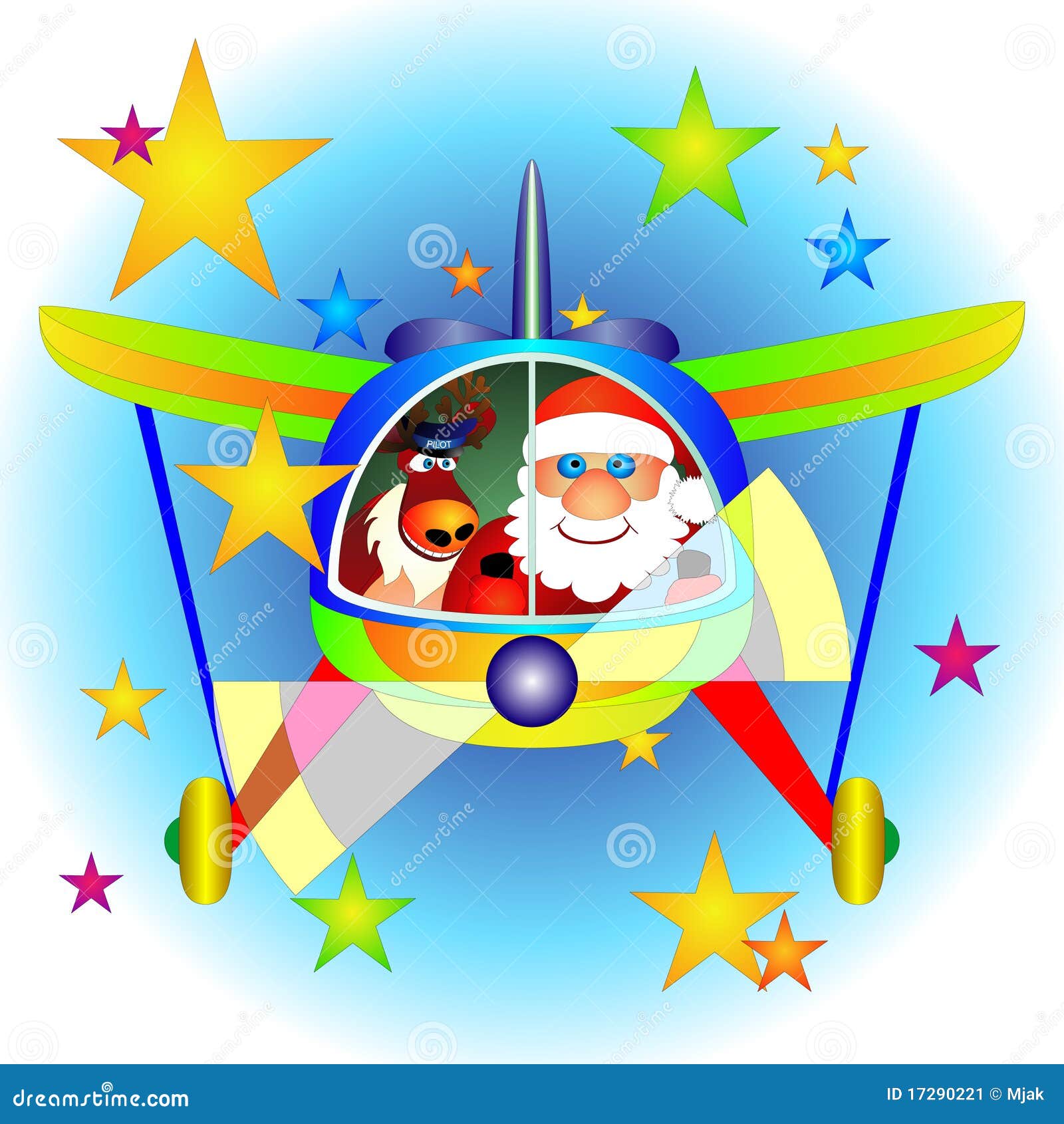 Airplane With Santa Claus And Rudolf Royalty-Free Stock Photo ...