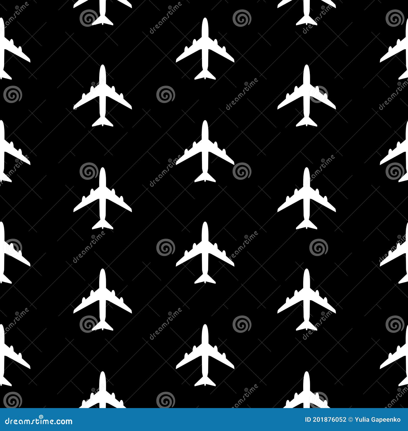 Airplane Seamless Pattern on Background Vector Illustration Stock ...