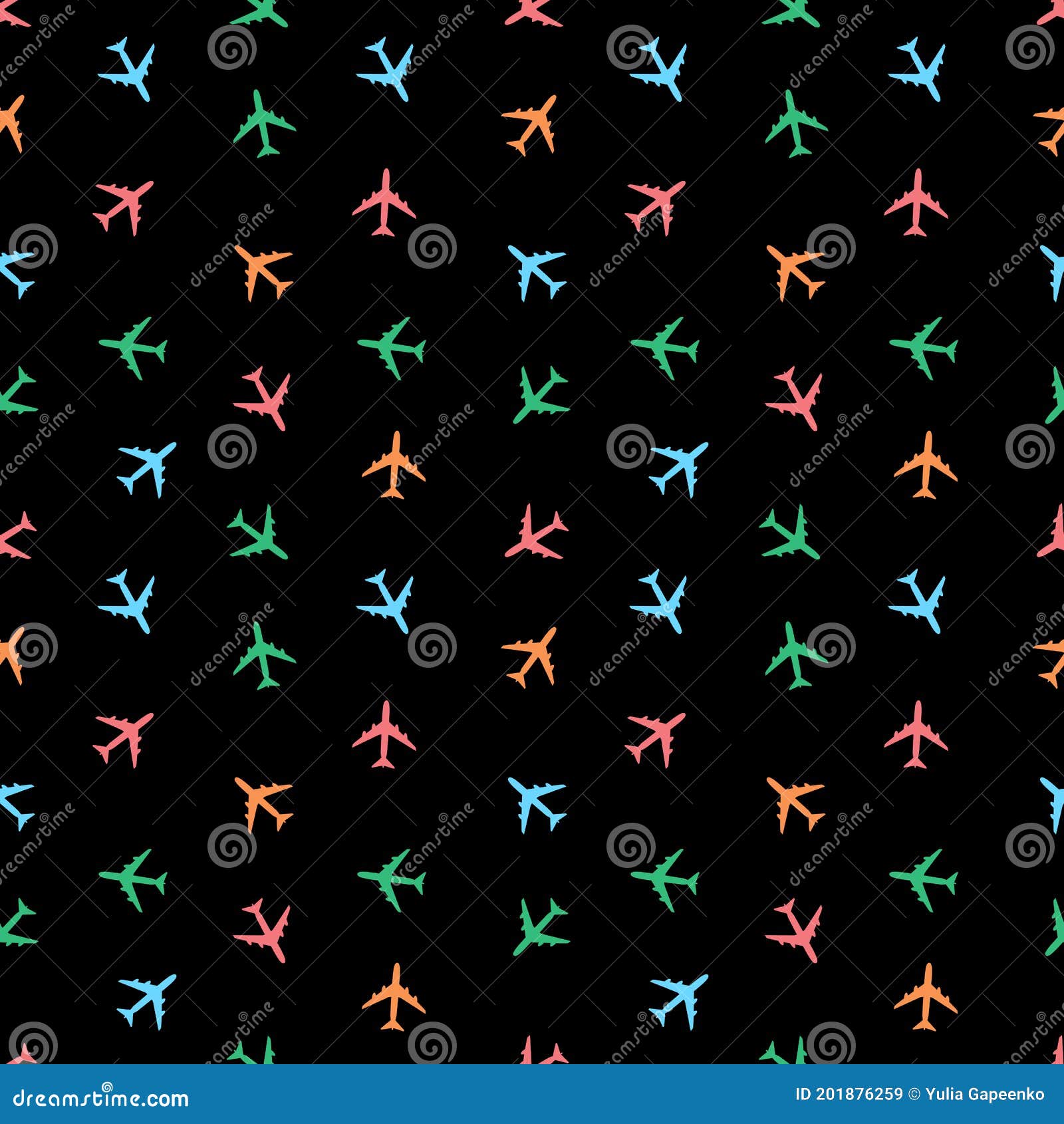 Airplane Seamless Pattern on Background Vector Illustration Stock ...