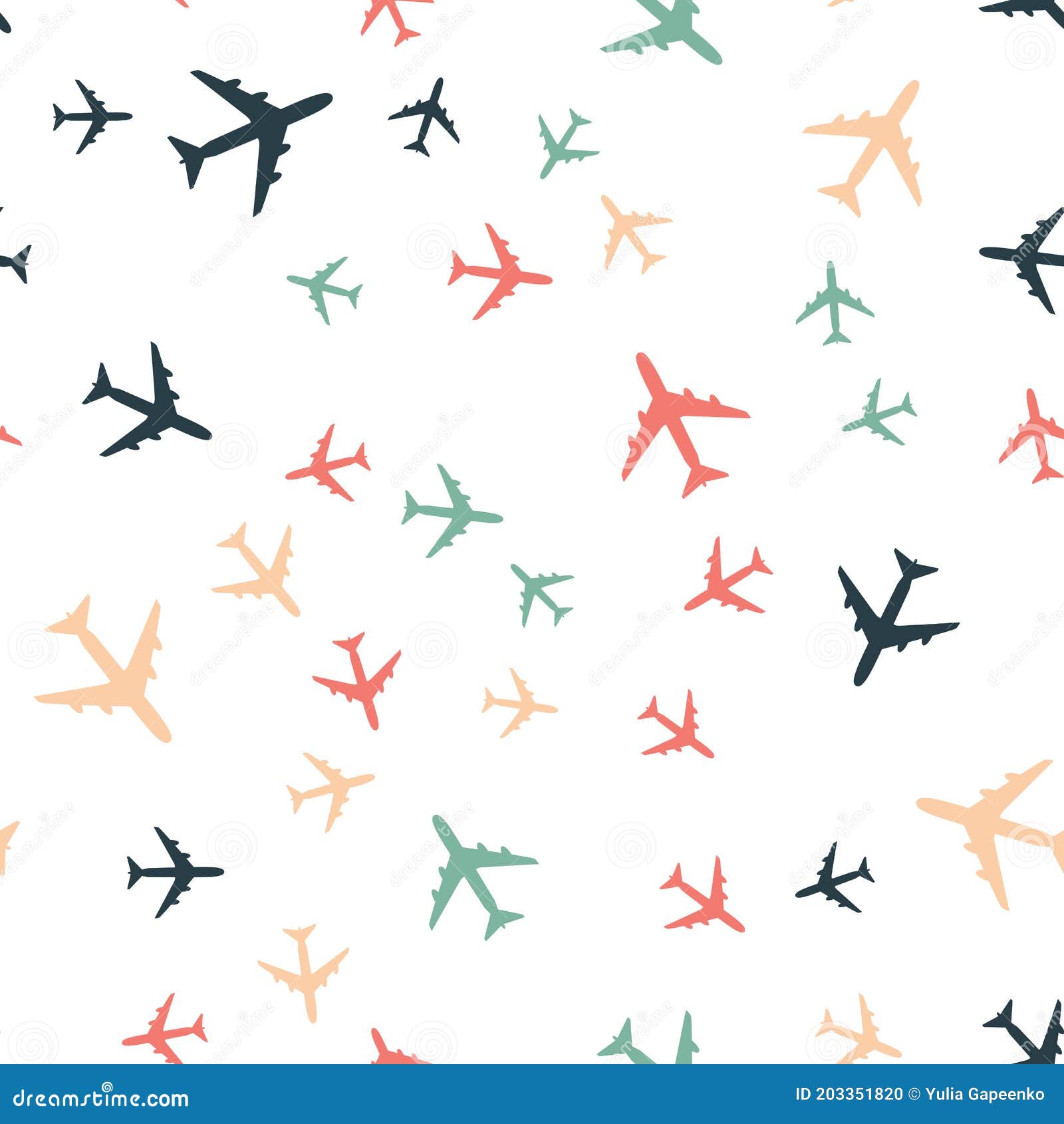 Airplane Seamless Pattern Background Vector Illustration. EPS10 Stock ...