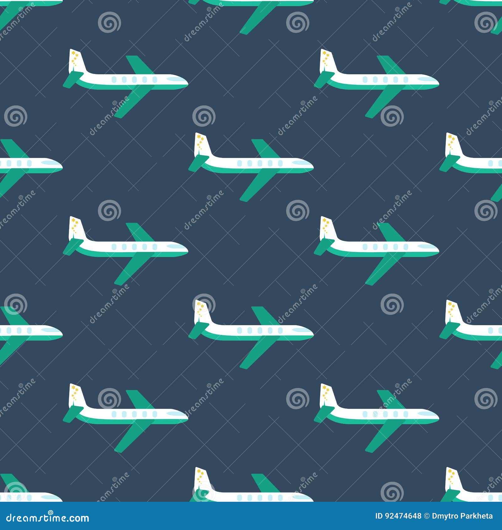 Airplane seamless pattern stock vector. Illustration of tourism - 92474648