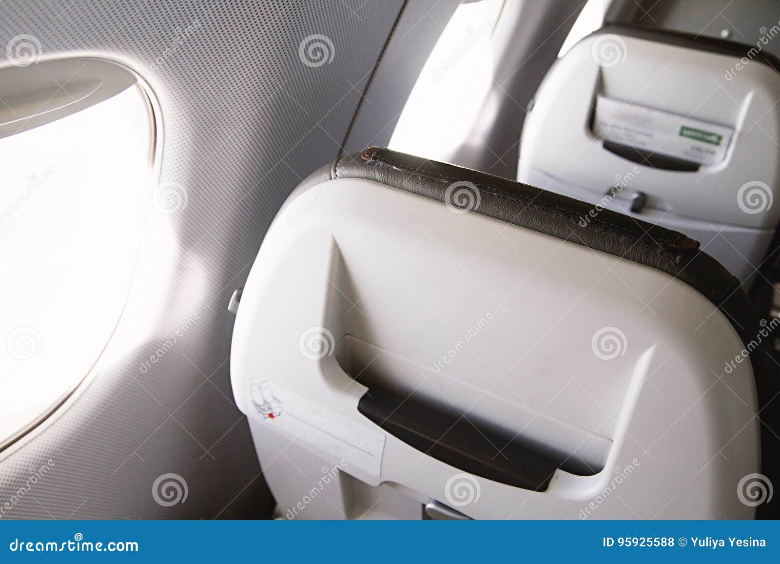 Airplane seat. Top view stock photo. Image of design - 95925588