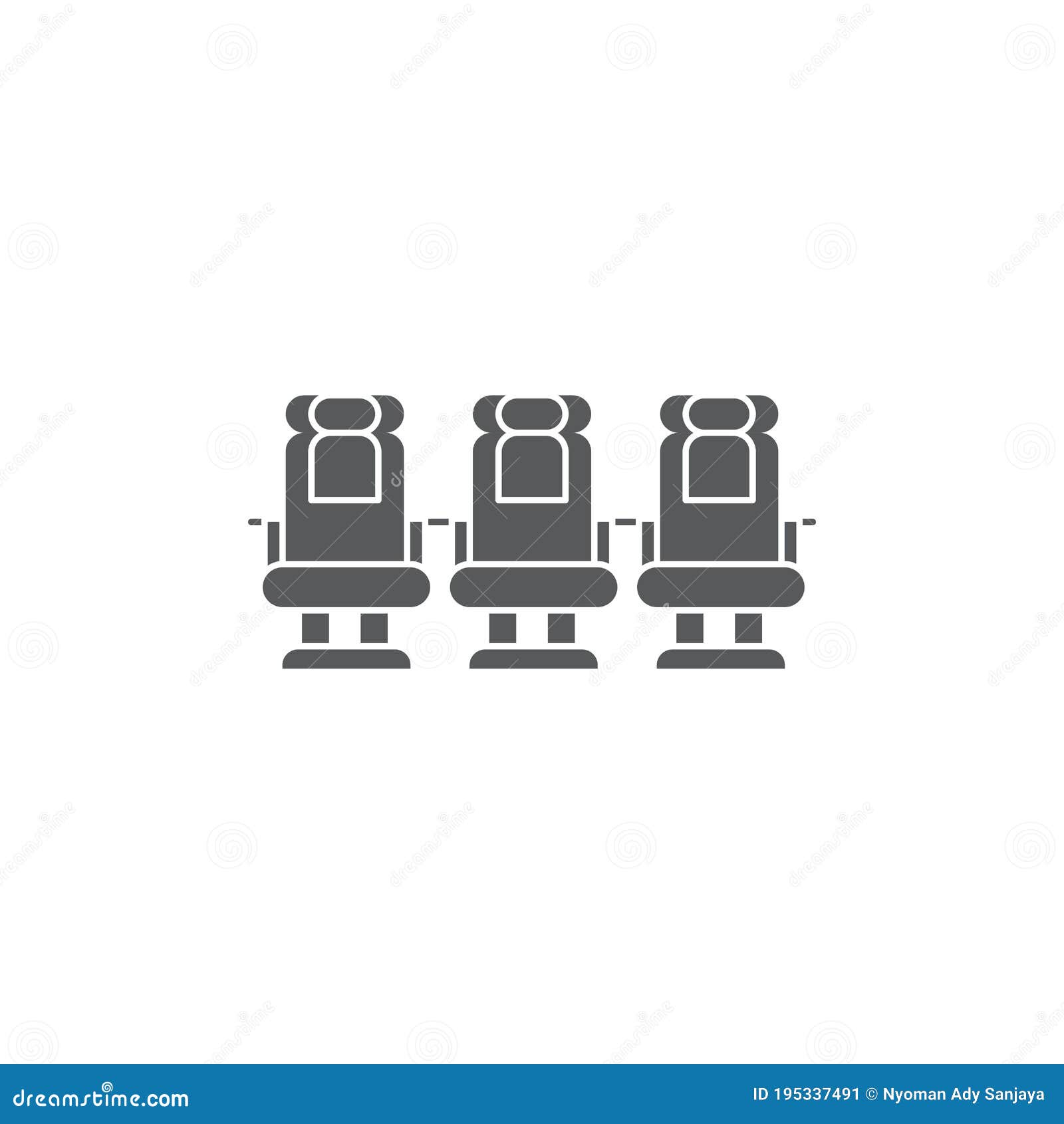 Airplane Seats Vector Icon Symbol Isolated on White Background Stock ...