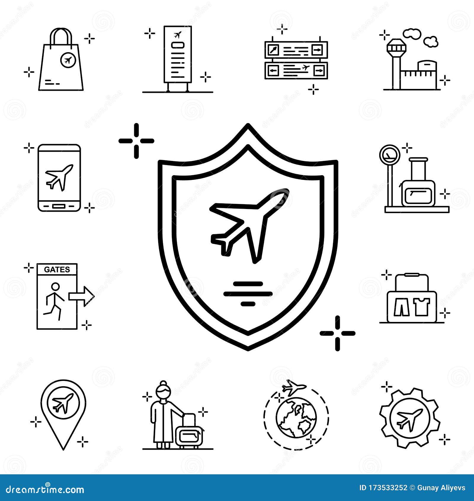 Airplane Security Belt Icon On White Background. Simple Element ...