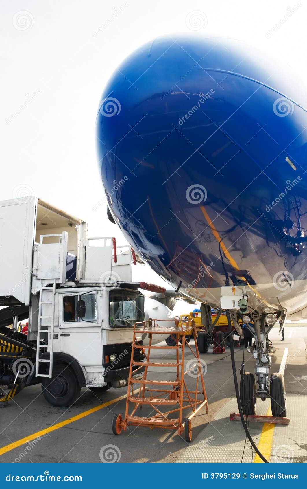 Airplane at service stock image. Image of commercial, aircraft - 3795129