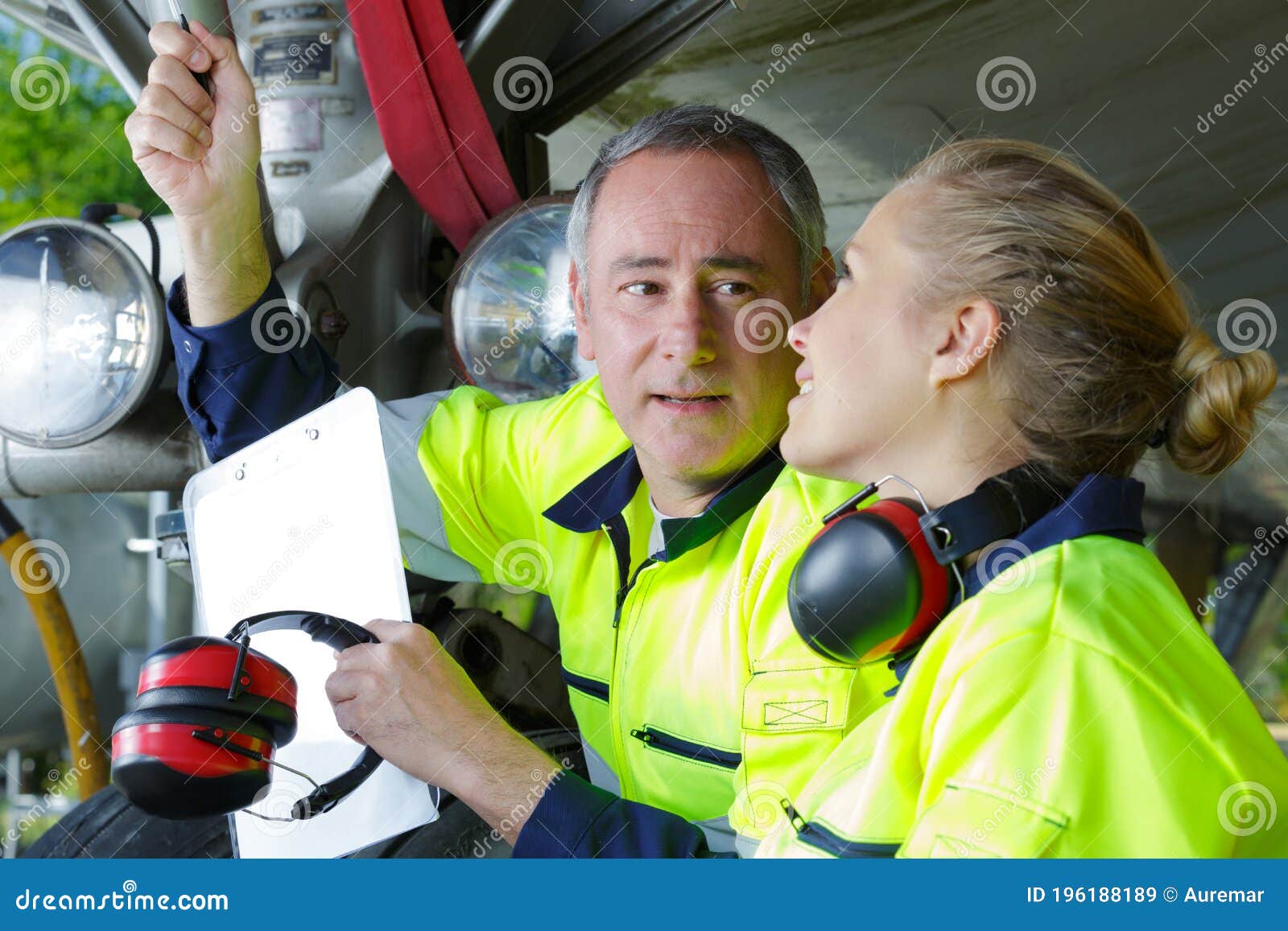 Airplane Service Crew Repairing Plane Stock Image - Image of occupation ...