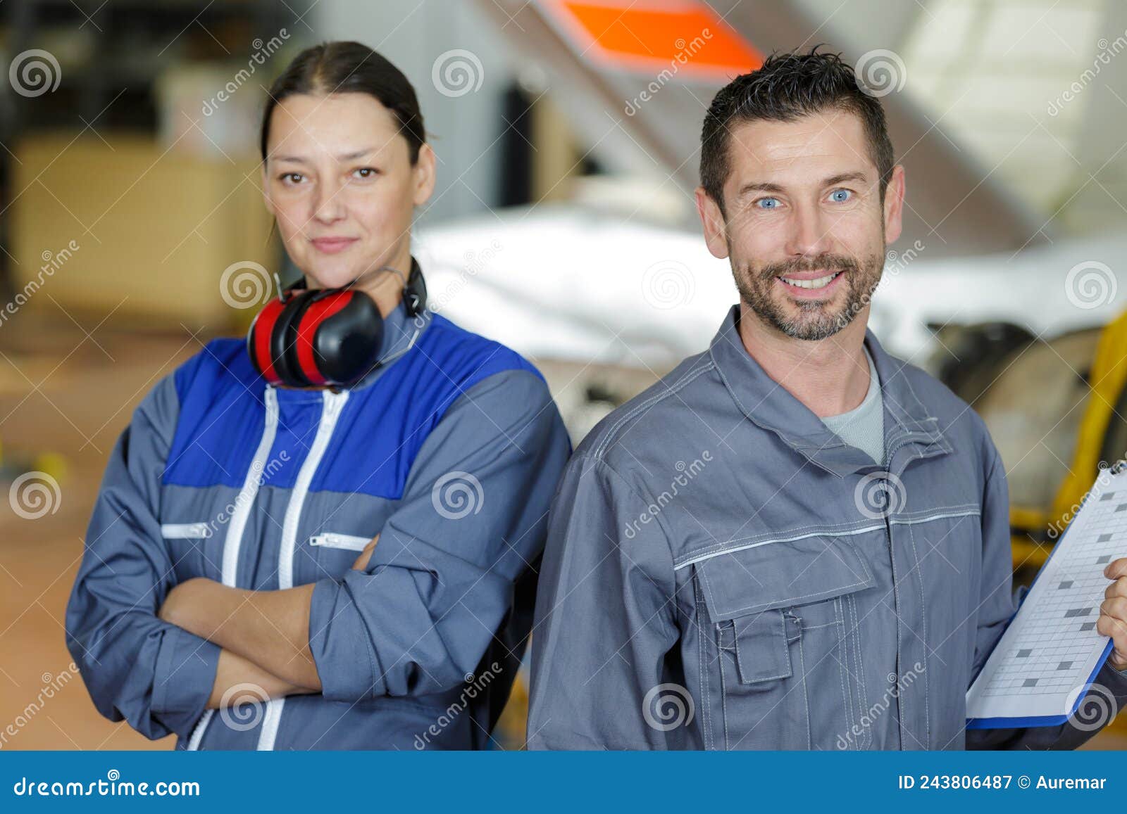 Airplane Service Crew Repairing Plane in Hangar Stock Image - Image of ...
