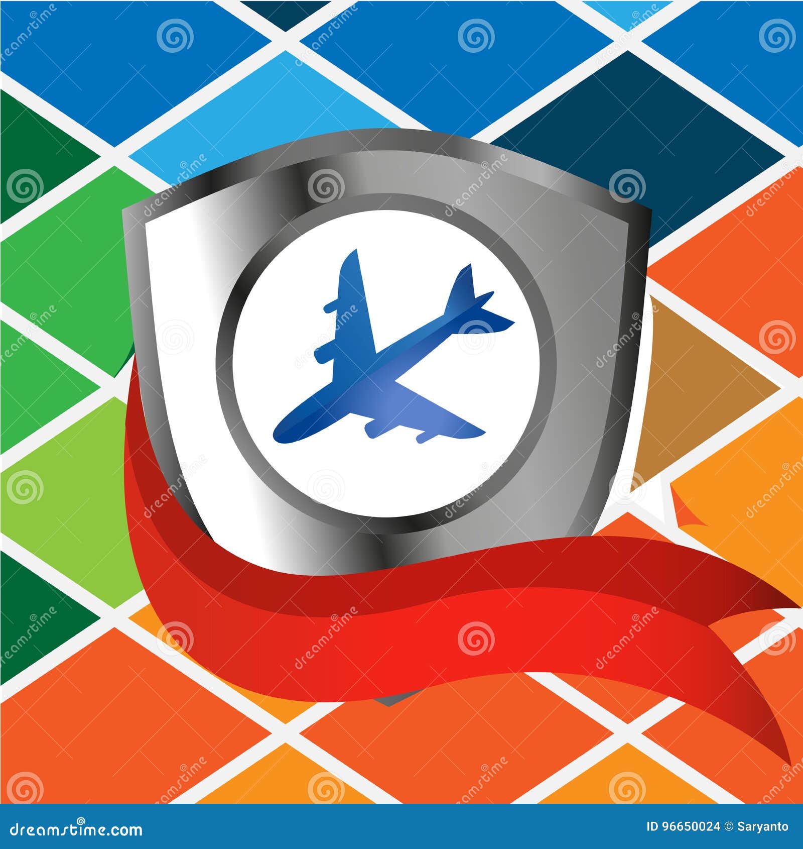 Airplane Shield Vector Illustration. Vector Illustrator Stock Vector ...