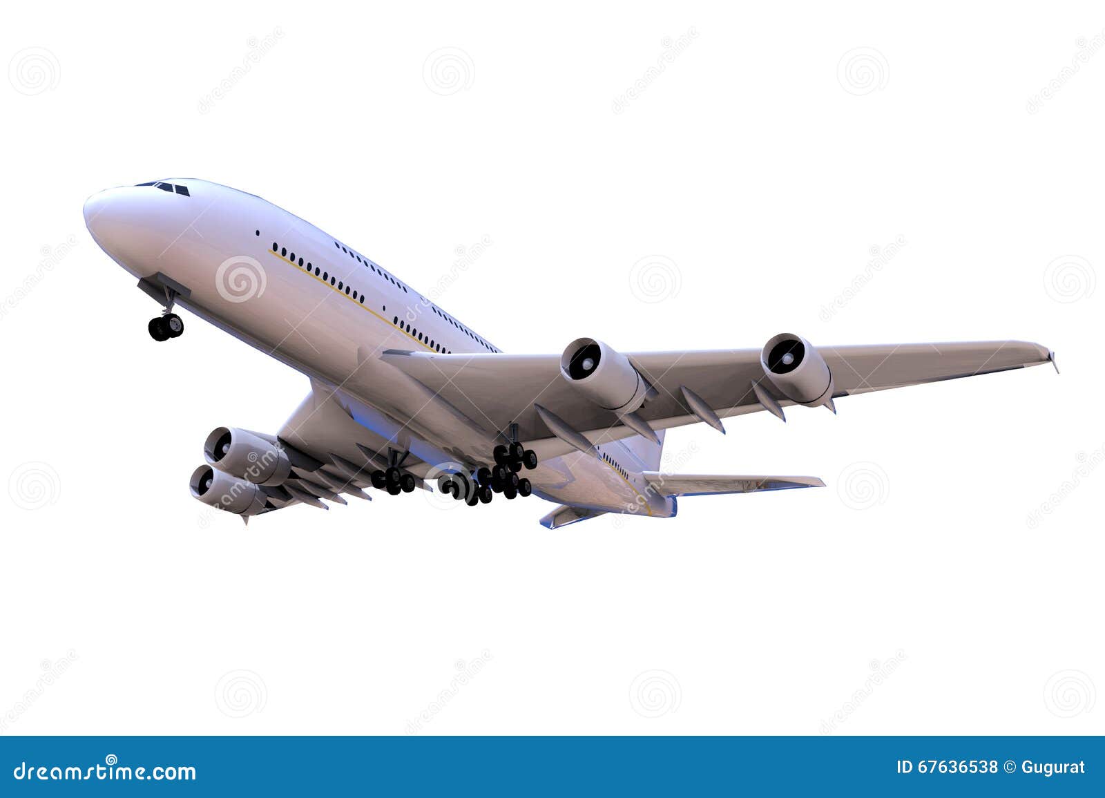 Airplane Side View and Isolated Moving Up Stock Photo - Image of close ...
