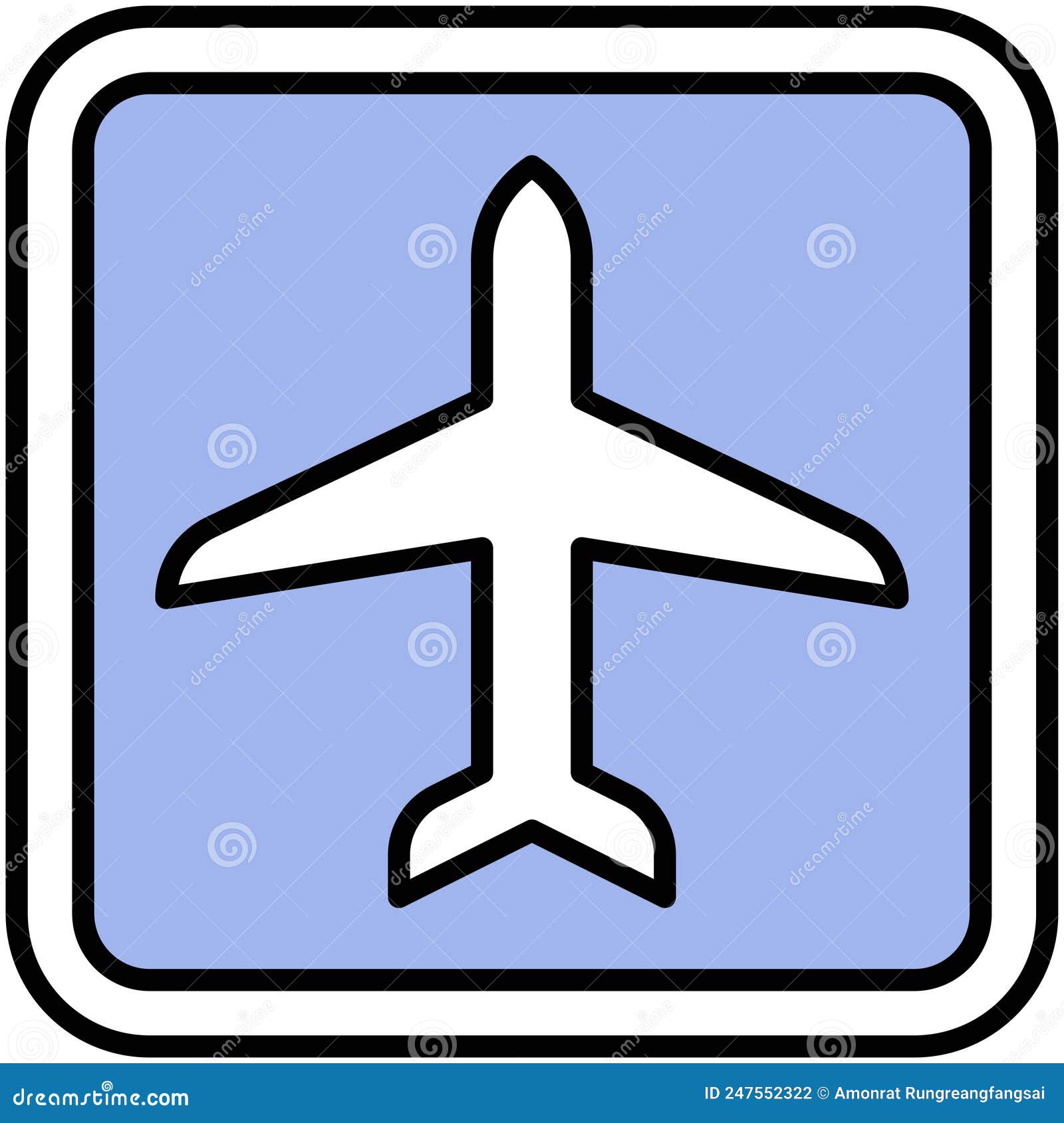 Airplane Sign Icon, Warning Sign Vector Stock Vector - Illustration of ...