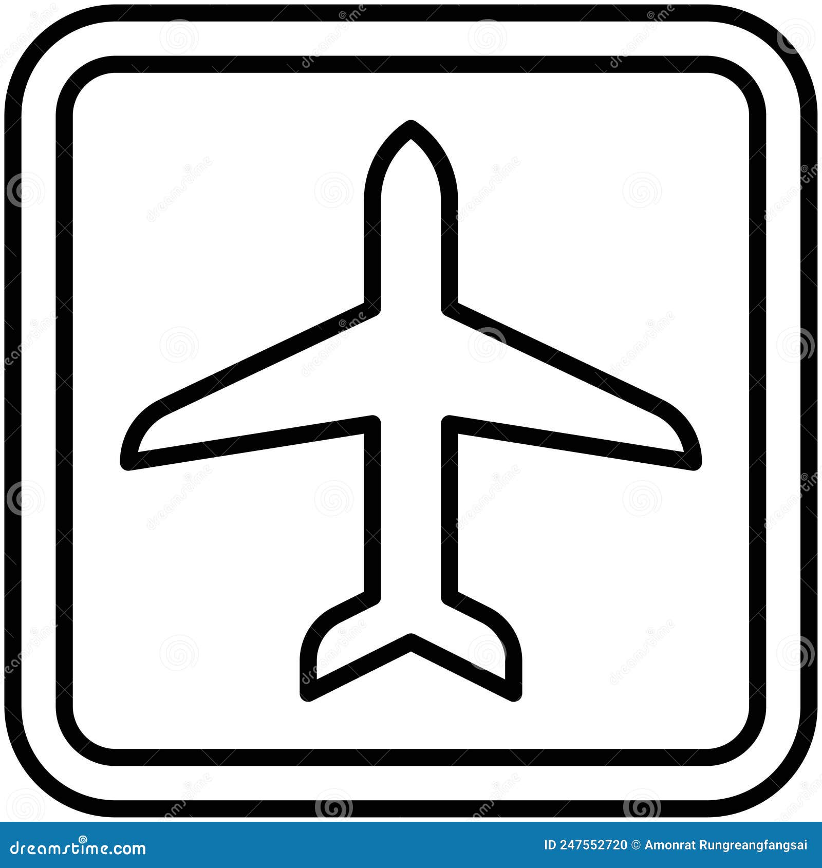 Airplane Sign Icon, Warning Sign Vector Stock Vector - Illustration of ...