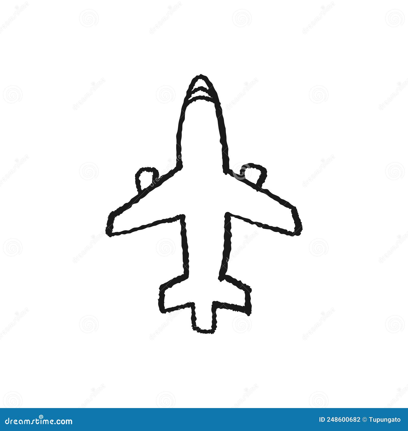 Airplane simple sketch stock vector. Illustration of airline - 248600682