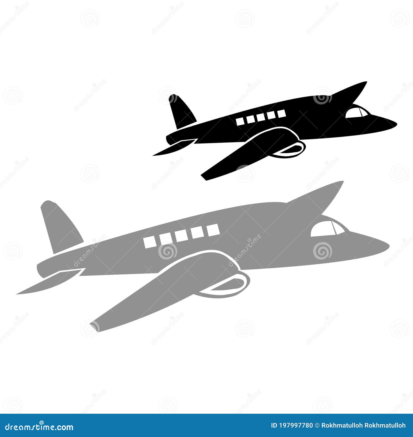 Airplane Simple Colorful Vector Cartoon. | CartoonDealer.com #142519849